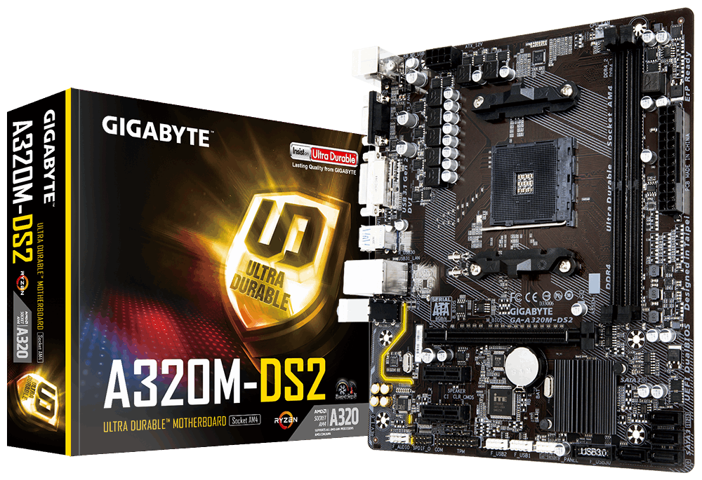 Gigabyte A320M-DS2 AMD A320 AM4 Micro ATX Motherboard + AMD Ryzen 3 ...