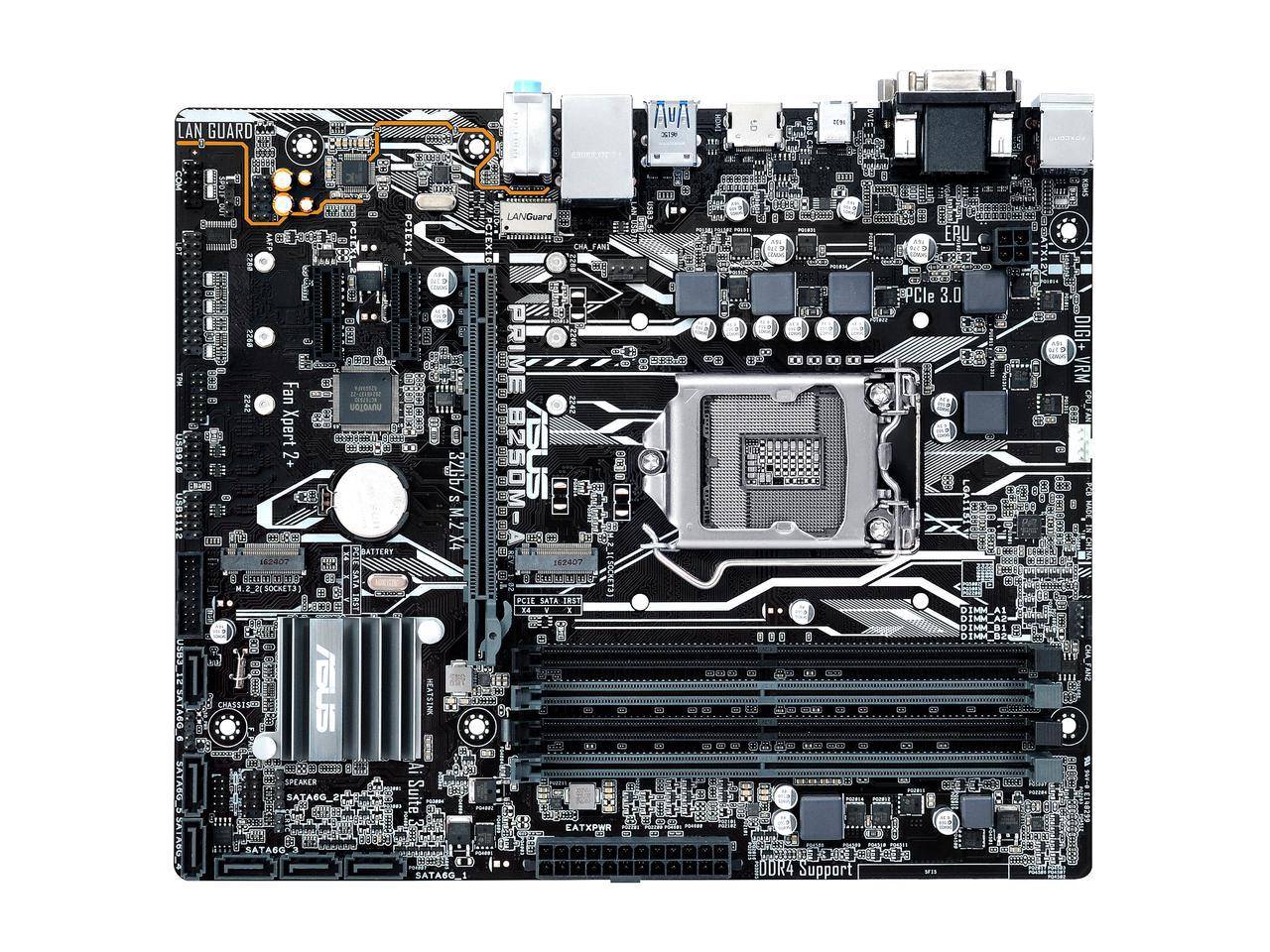 ASUS PRIME B250M-A LGA 1151 DDR4 HDMI DVI VGA M.2 B250 USB 3.1 Micro ...