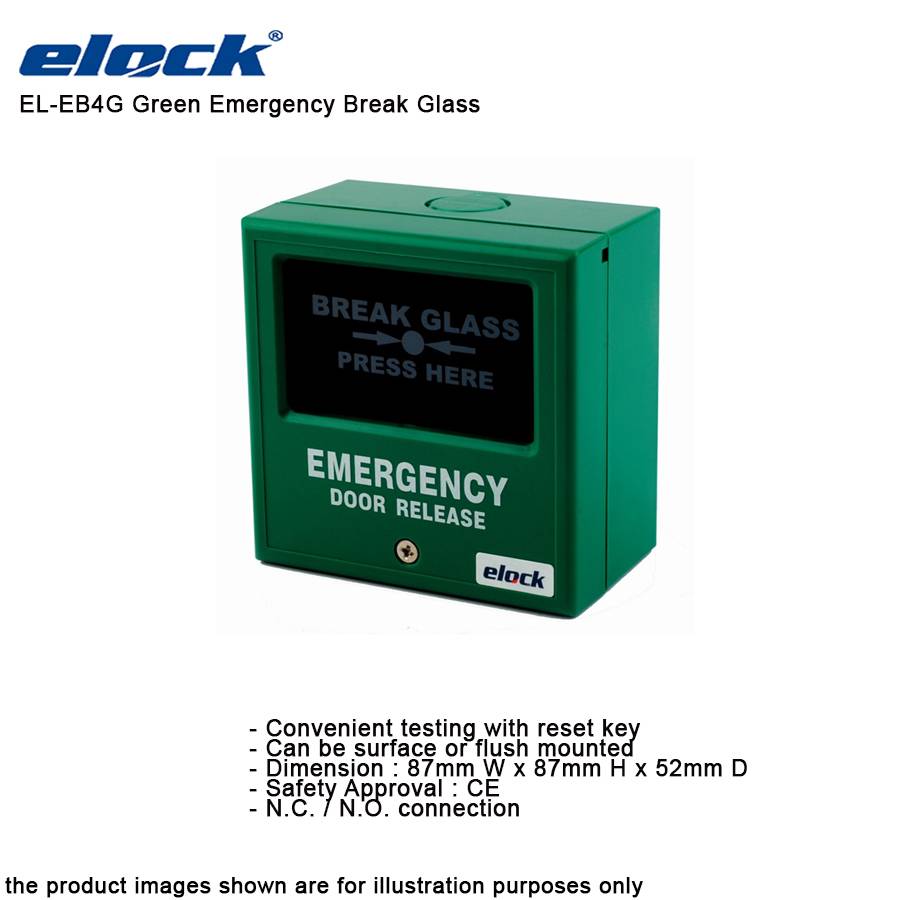 ELOCK EL-EB4G Green Emergency Break Glass