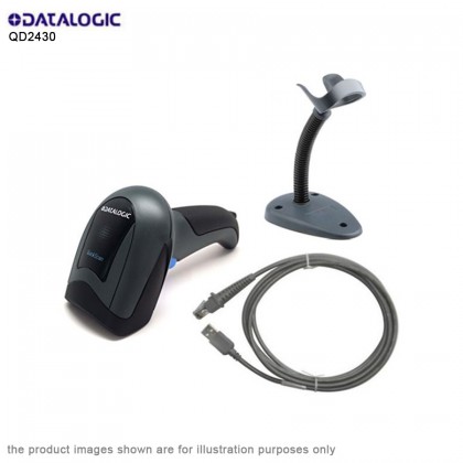 Datalogic QD2430-BK Quickscan 2D Imager Barcode Scanner STD-QD24-BK ...