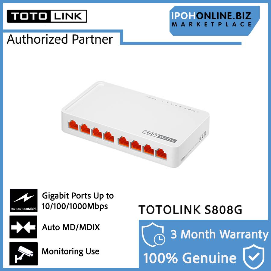TOTOLINK S808G 8-Port Gigabit 1000Mbps Desktop Switch