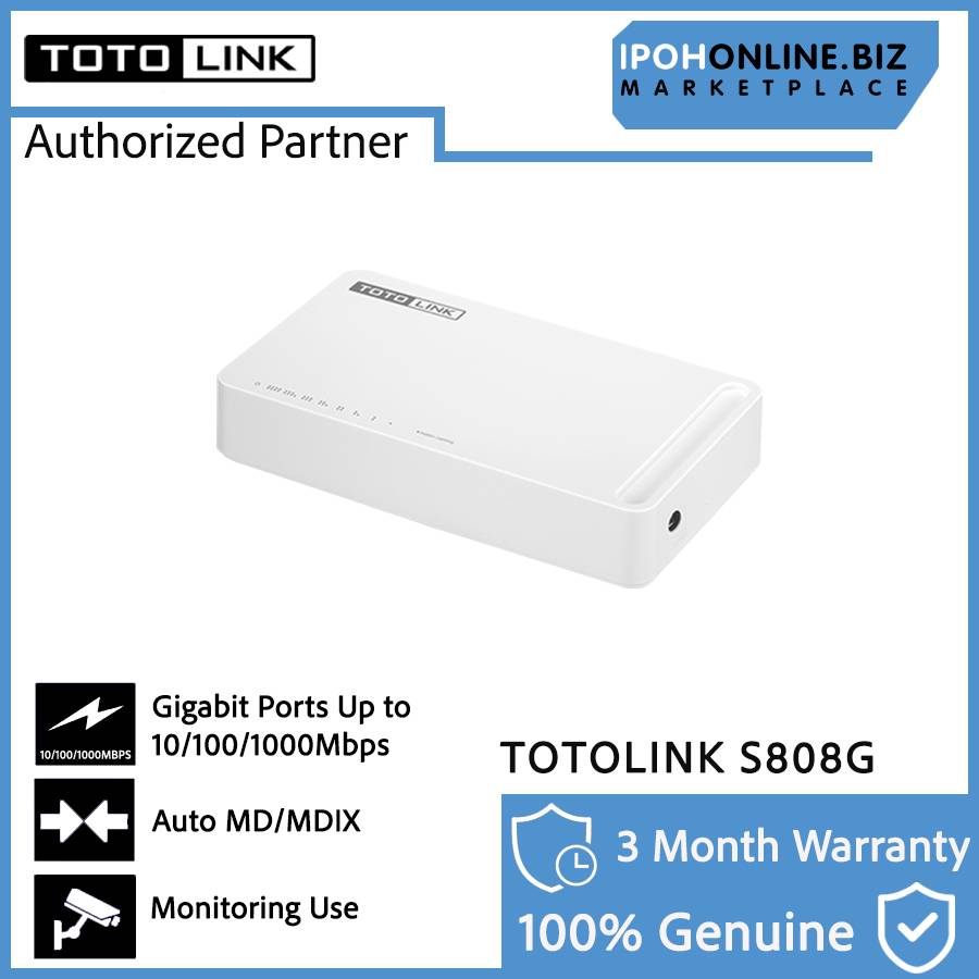 TOTOLINK S808G 8-Port Gigabit 1000Mbps Desktop Switch