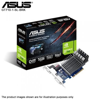 ASUS GeForce GT 710 1GB DDR3 VGA HDMI DVI 0dB Silent Cooling 710-1-SL ...