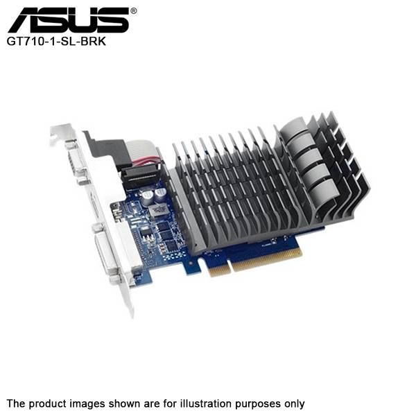 ASUS GeForce GT 710 1GB DDR3 VGA HDMI DVI 0dB Silent Cooling 710-1-SL ...