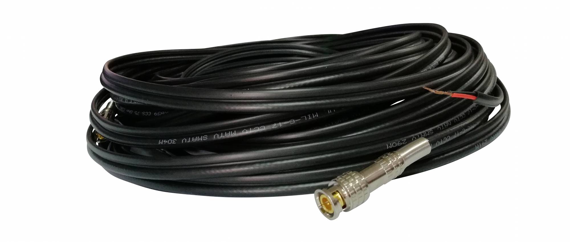 25 Meter RG59 + DC Jack Black Coaxial CCTV Camera Cable with BNC connectors