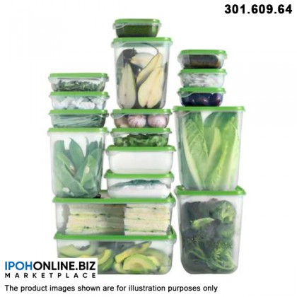 IKEA PRUTA Set Of 17 Green Transparent Food Container