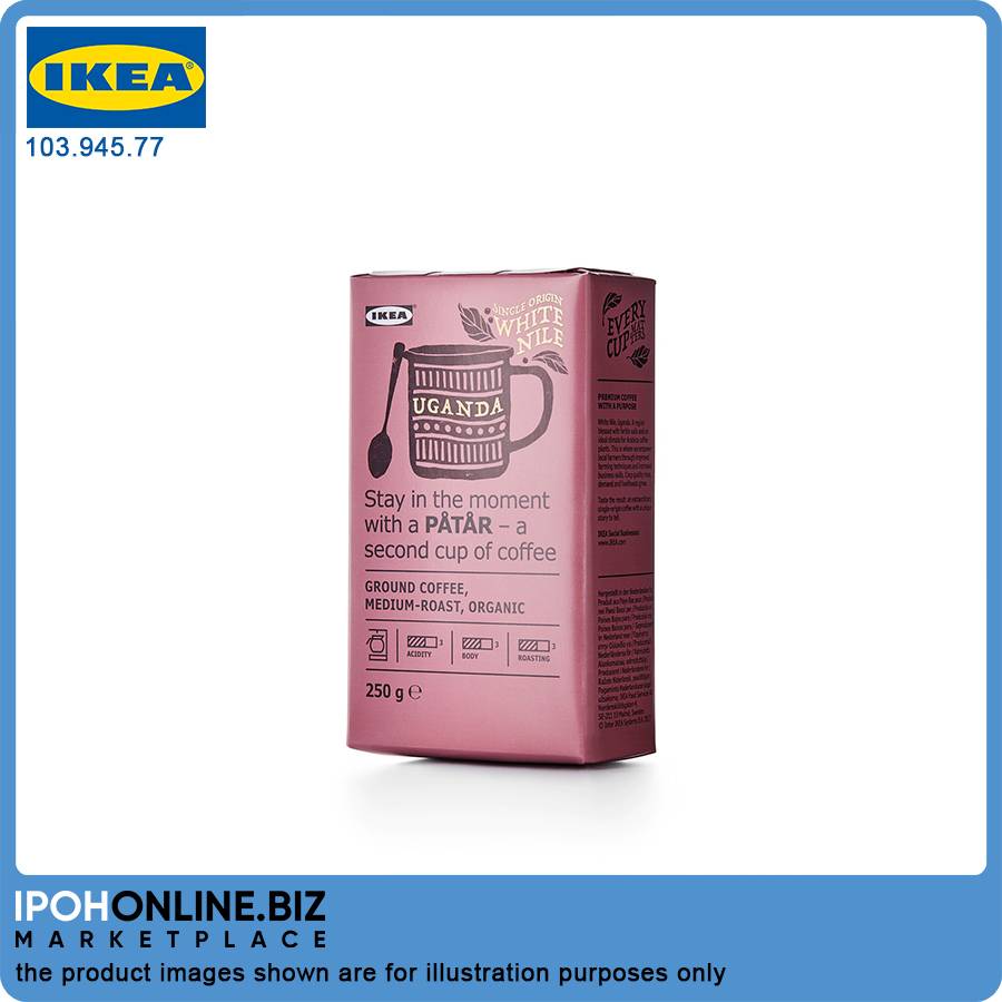 IKEA PATAR Ground Coffee Medium Roast Uganda 100% Arabica Beans ...
