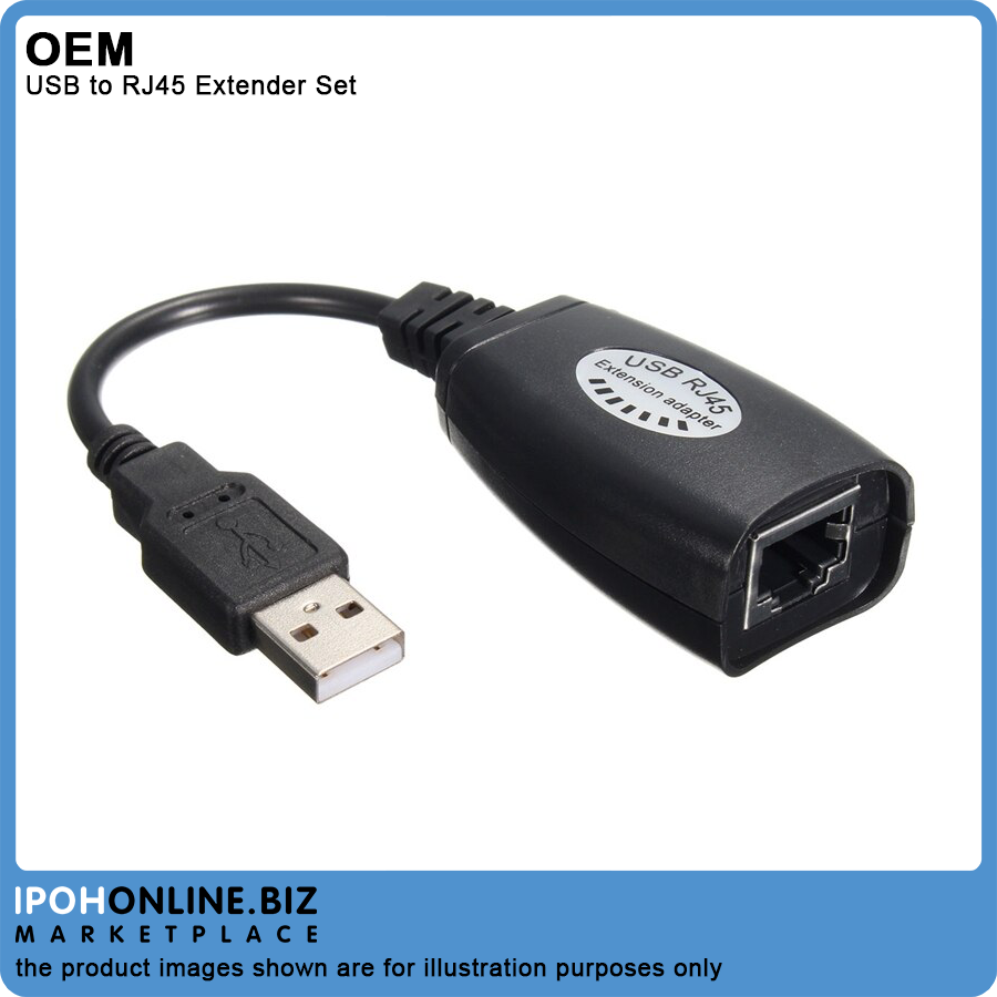 USB Extension Ethernet RJ45 Cat5e/6 Cable LAN Adapter Extender Over ...