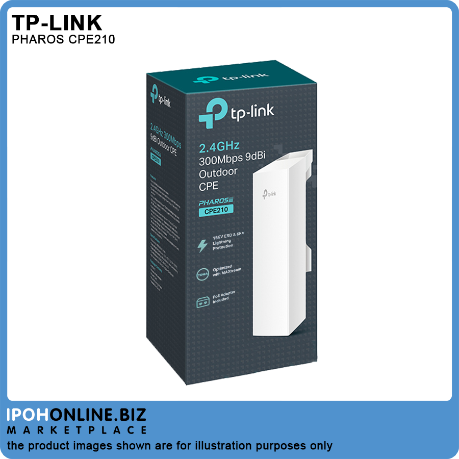 Tp-Link | Pharos | CPE210 | 2.4GHz | 300Mpbs | 9dBi | Outdoor CPE ...