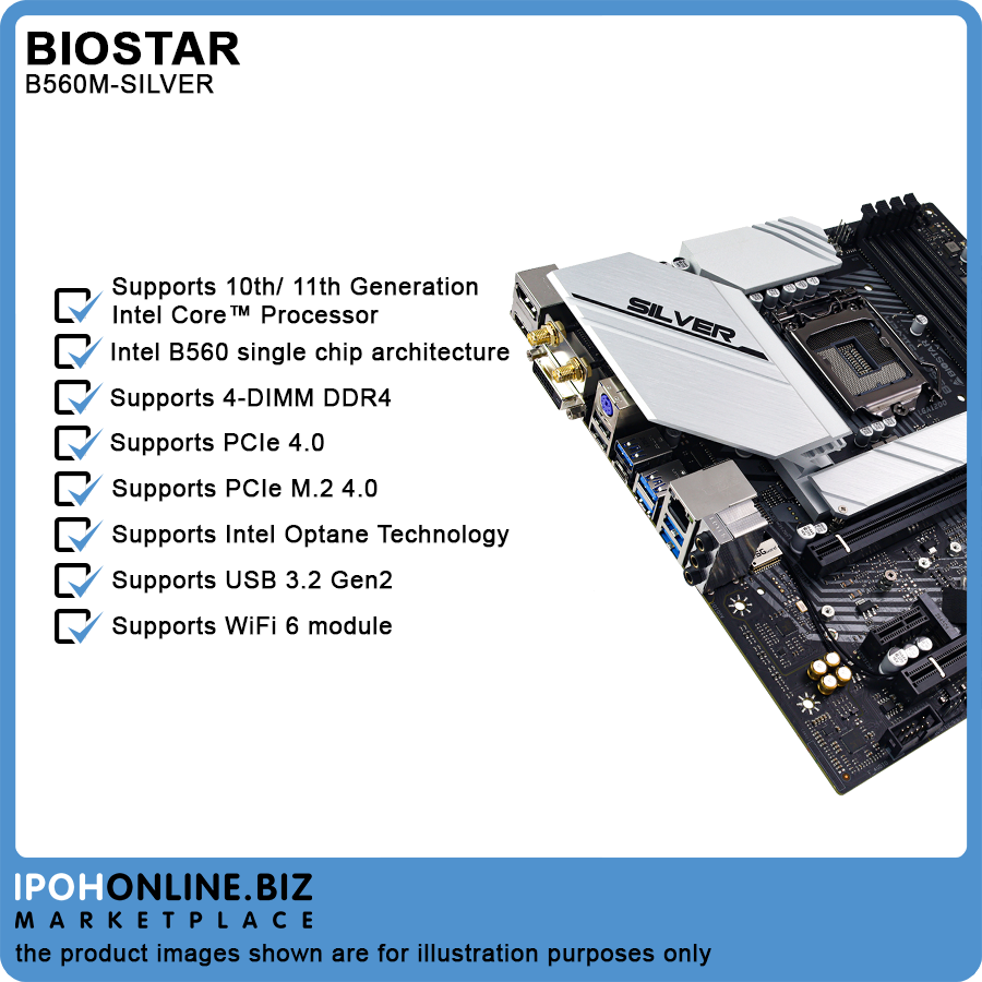 BIOSTAR | B560M-SILVER | Intel B560 | LGA 1200 | DDR4 | M.2 | HDMI ...