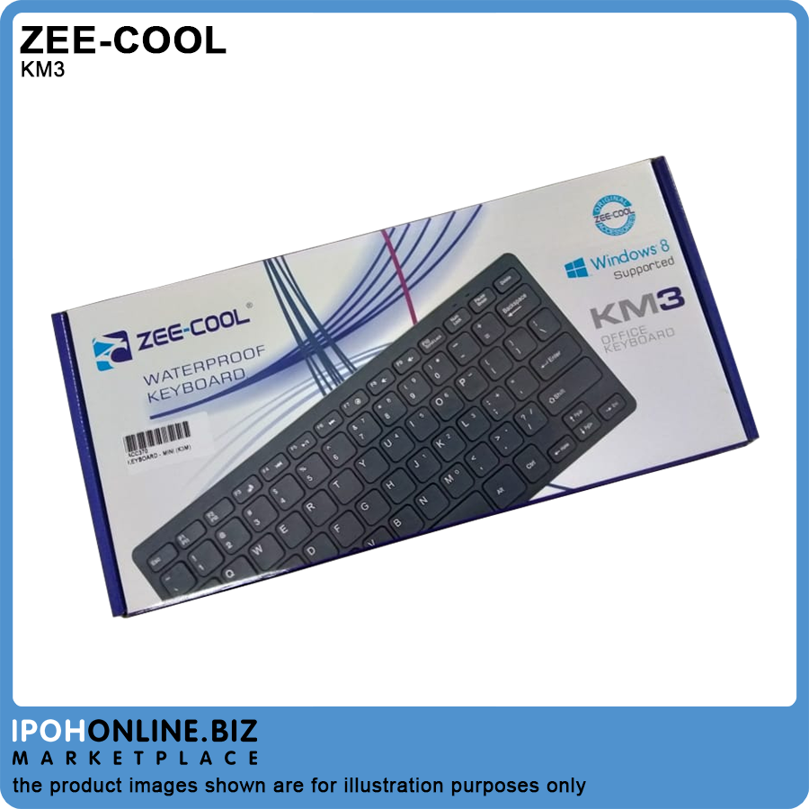 Zee-Cool | KM3 | Super Slim | Waterproof | USB | Mini Keyboard | Ipohonline