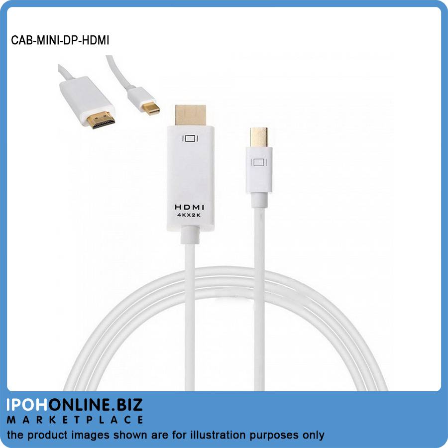 Mini DP Display Port To HDMI Converter Cable With 1.8 Meter 1080P/4K