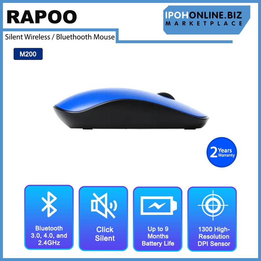 RAPOO M200 SILENT Multi-mode Wireless Mouse / Bluetooth Mouse | Ipohonline