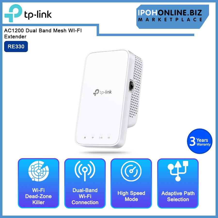 TP-LINK RE330 AC1200 DUAL BAND MESH WI-FI Extender | Ipohonline