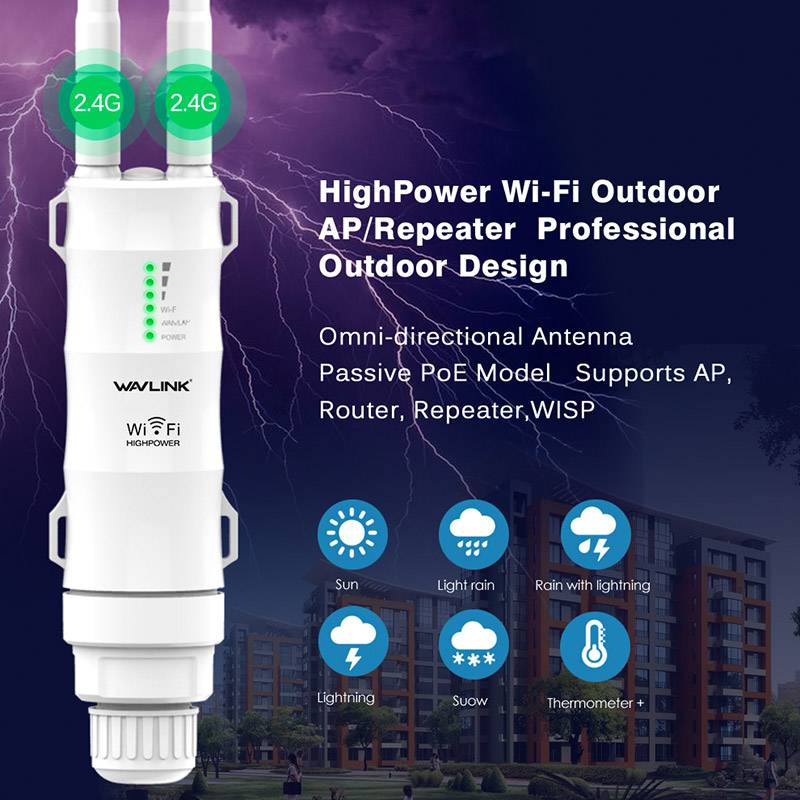 Wavlink WL-WN570HN2 300Mbps High Power Outdoor Wi-Fi Range Extender ...