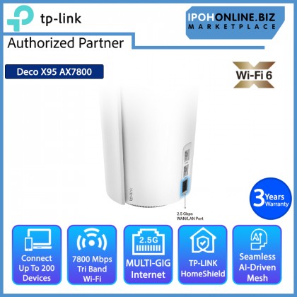 TP-Link Deco X95 AX7800 Mesh Wifi 6 Router Tri-Band Whole Home System ...
