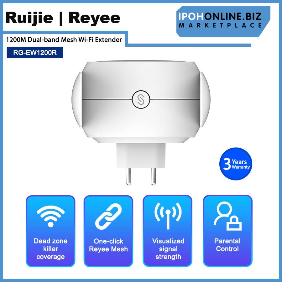 Ruijie Reyee RG-EW1200R 1200M Dual-band Mesh Wi-Fi Extender - Powerful ...