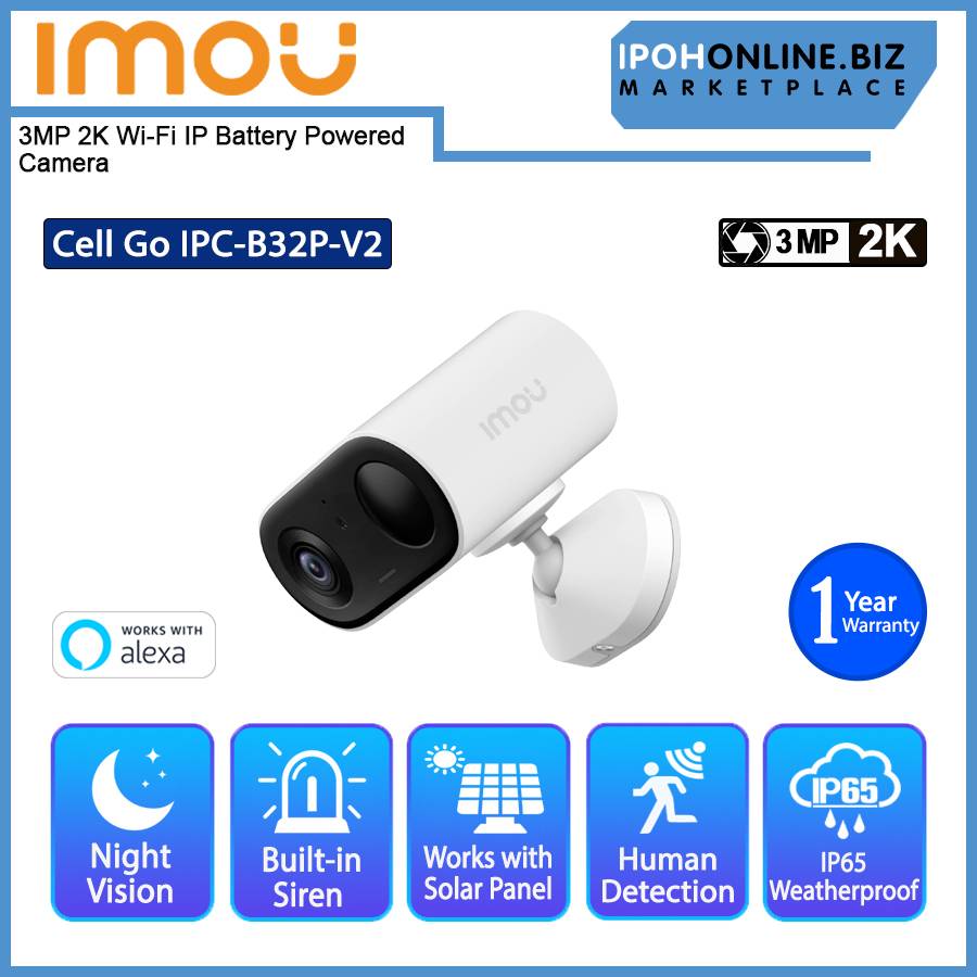 IMOU Cell Go IPC-B32P-V2 3MP 2K Wi-Fi IP Battery Powered Camera ...