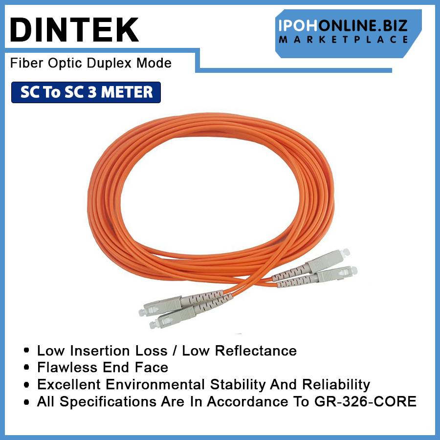 DINTEK SC-SC Multimode OM2 Duplex 50/125um Fiber Patch Cord - 3M ...