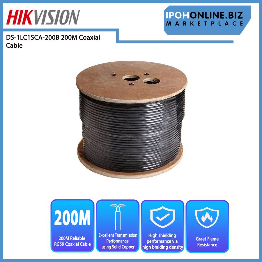 HIKVISION DS-1LC1SCA-200B CCTV RG59 200M Coaxial Cable