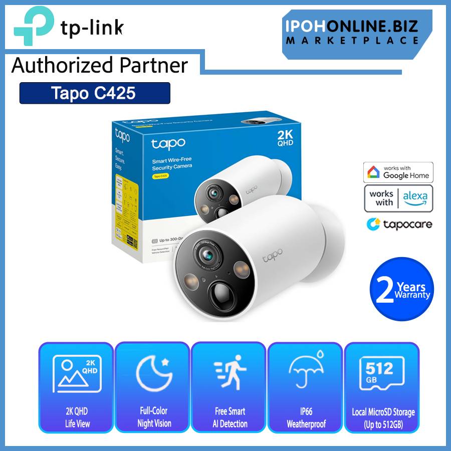 TP-LINK Tapo C425 4MP 2K QHD Smart Wire-Free Security Camera