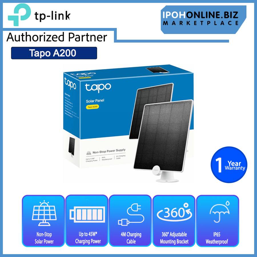 TP-LINK Tapo A200 Solar Panel With 4M Charging Cable