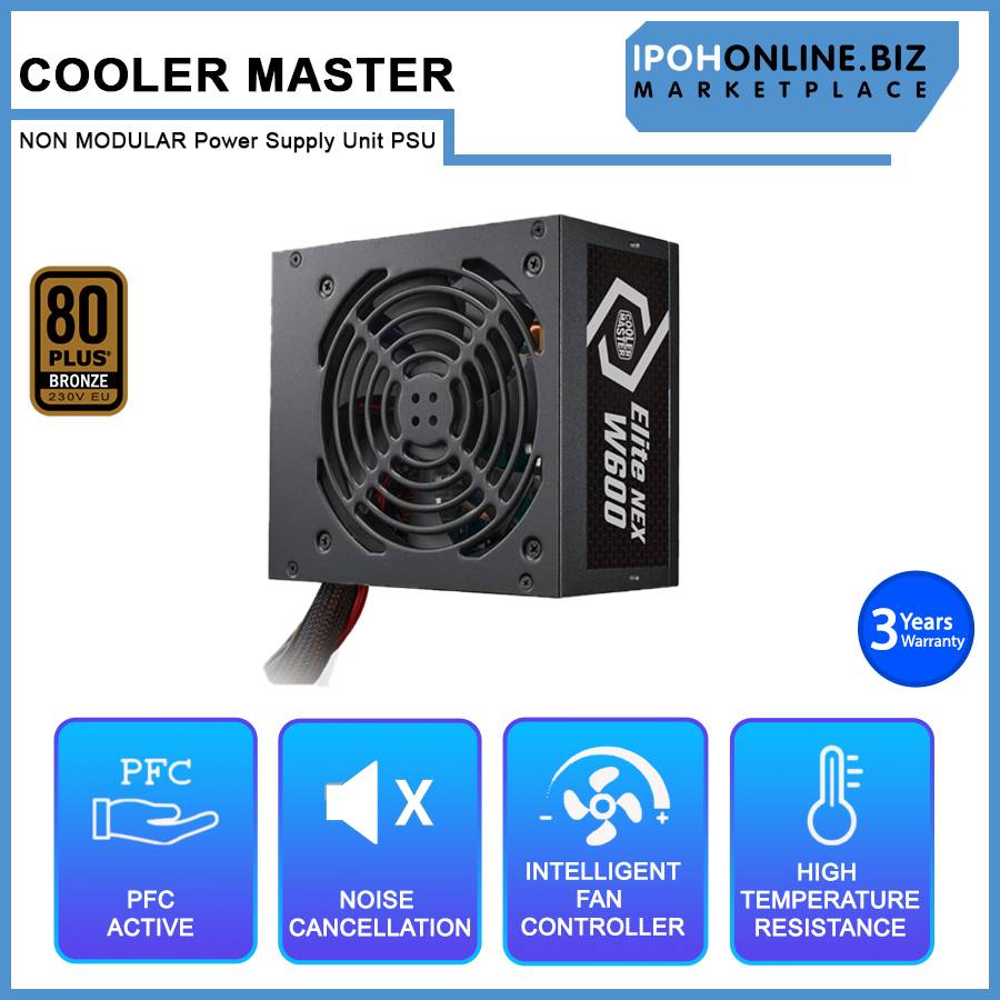 COOLER MASTER ELITE NEX W600 (600W) White 80 PLUS 230V NON MODULAR ...