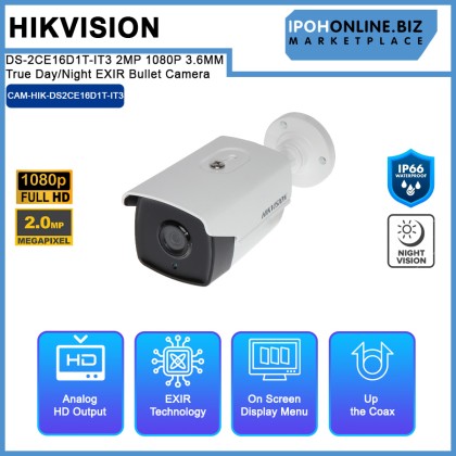 Hikvision DS-2CE16D1T-IT3 2MP 1080P 3.6MM true day/night EXIR bullet camera