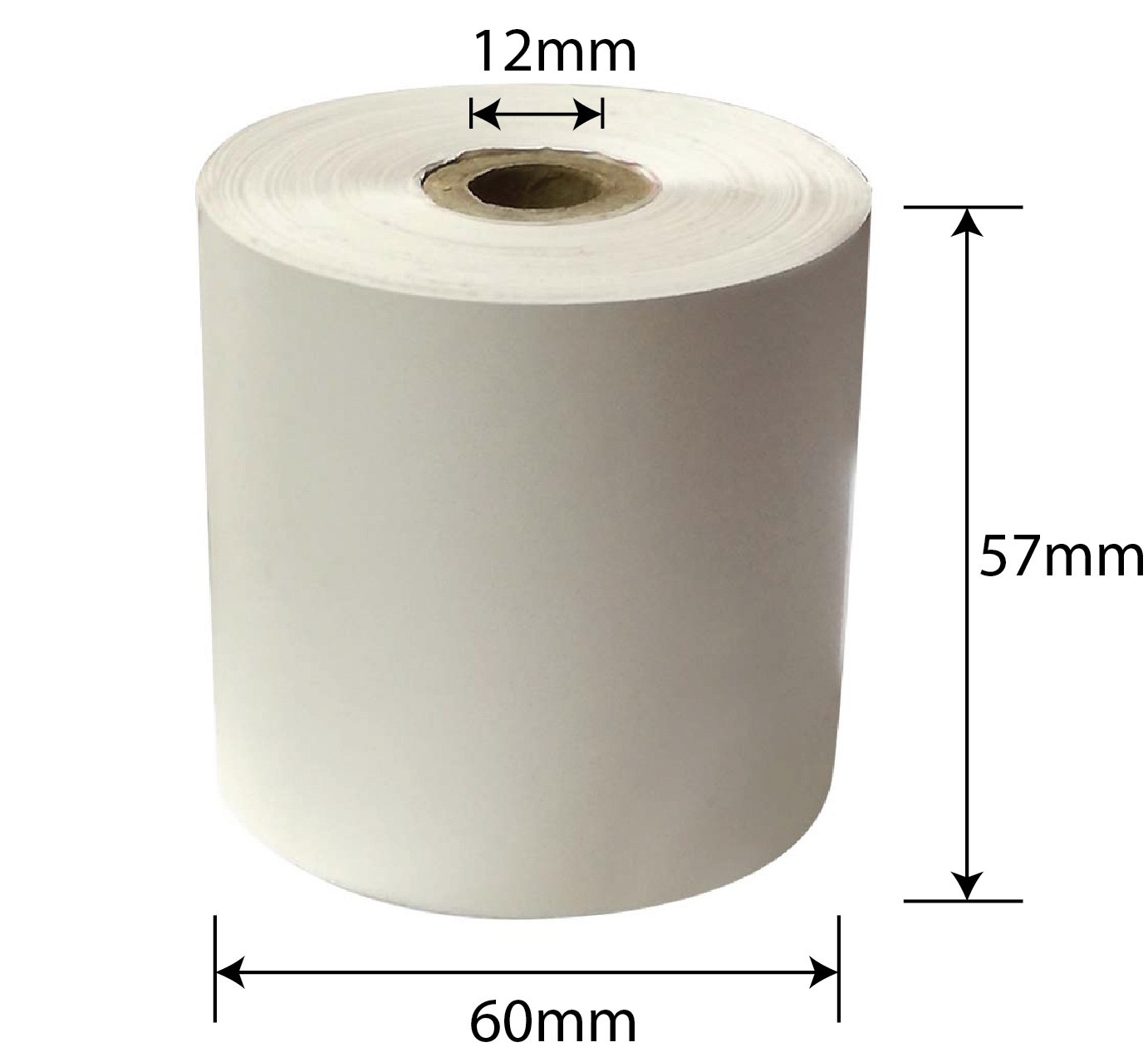 Thermal Receipt Paper Roll 57mm x 60mm x 12mm for Thermal Receipt ...