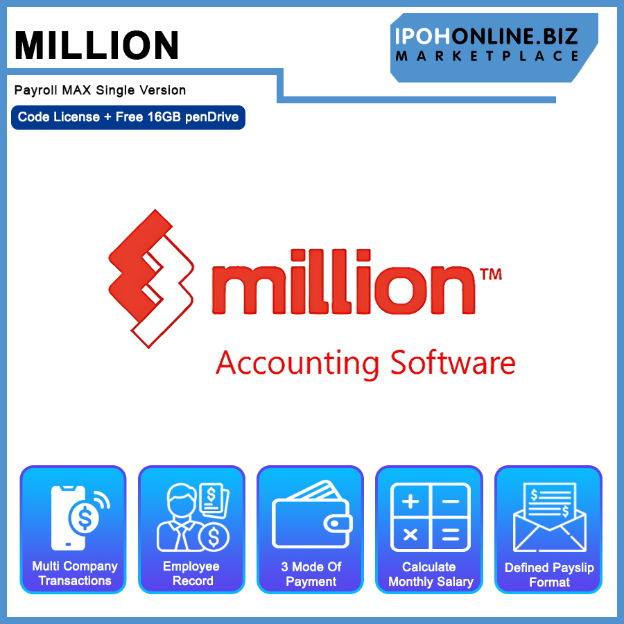 Million Software Payroll Maxi Single Version Code Licenses + Free 8GB ...