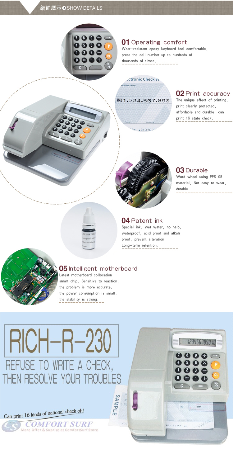 Heavy Duty Electronic Cheque Writer MCEC310