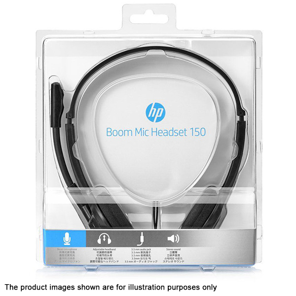HP Boom Mic Headset 150 with Audio Jack - Black