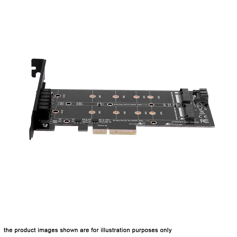 PCI-E 4X to NGFF SSD Adapter Card B-Key+M-Key M.2 NGFF+NVME Adapter Card