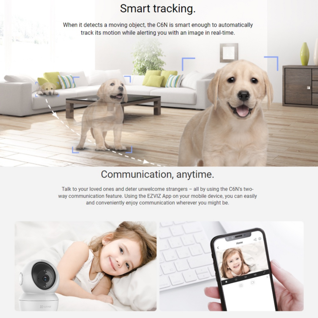 EZVIZ C6N 2K 3MP H.265 Smart Wi-Fi Pan & Tilt CCTV Camera CS-C6N-D0-2C3WF