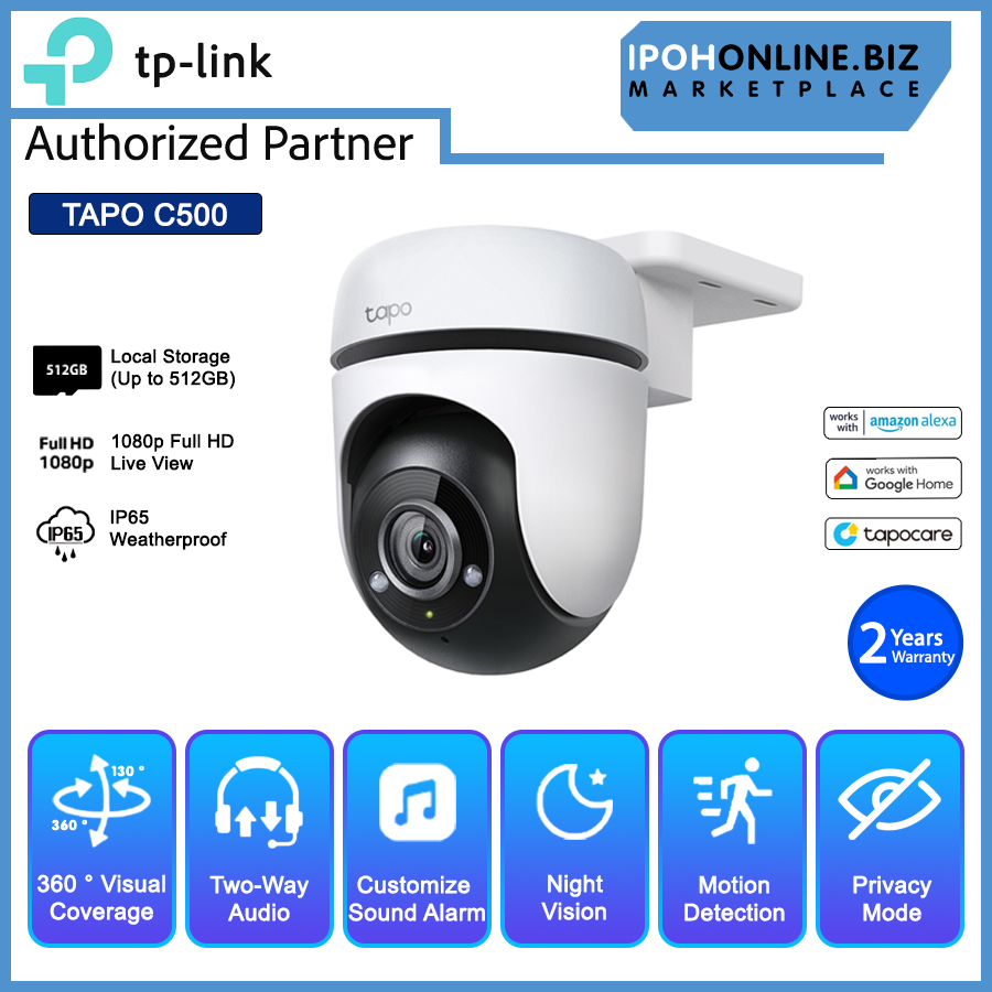 TP-LINK TAPO C500 1080P Outdoor Pan Tilt Motion Tracking 360° Smart ...