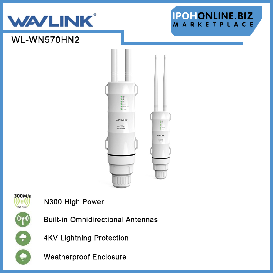Wavlink WL-WN570HN2 300Mbps High Power Outdoor Wi-Fi Range Extender ...