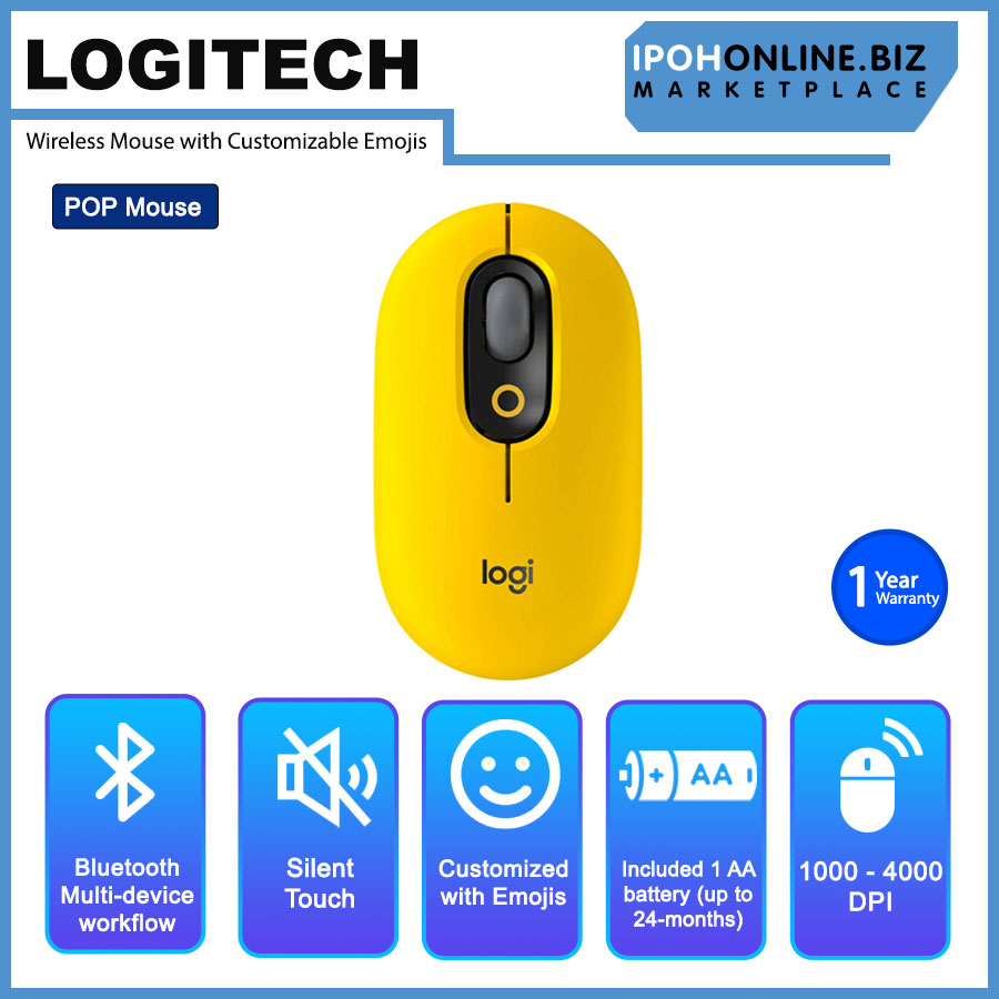 Logitech POP Mouse Wireless Mouse with Customizable Emojis