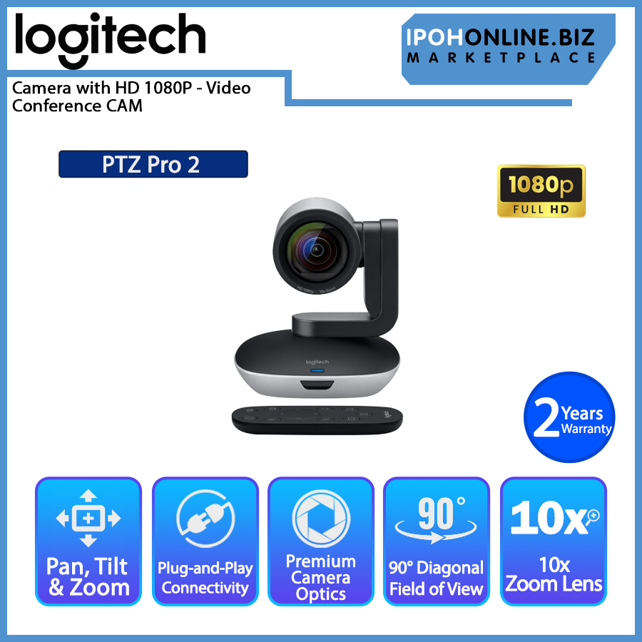 Logitech PTZ Pro 2 HD 1080p Video Conference Camera with enhanced Pan ...