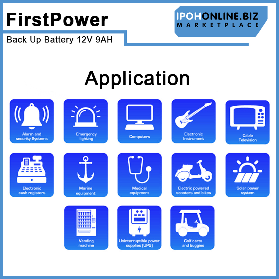First Power FP1290 12V9AH Rechargeable Seal Lead Acid Back Up Battery ...