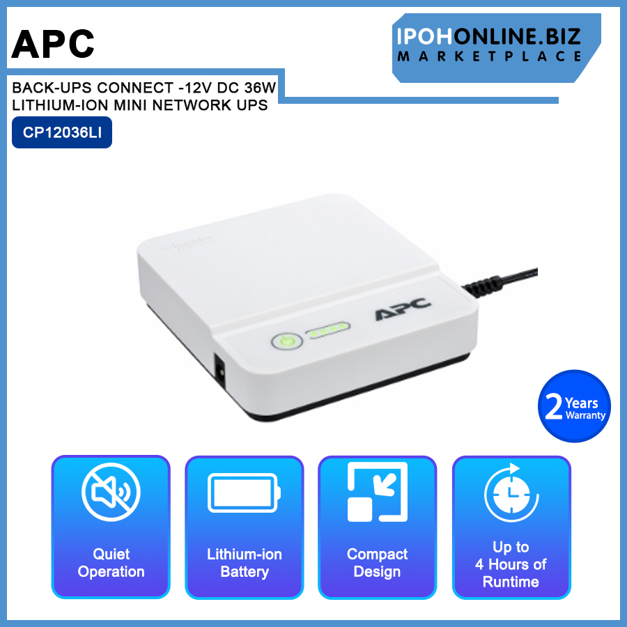 APC BACK-UPS CONNECT CP12036LI -12V DC 36W LITHIUM-ION MINI NETWORK UPS ...