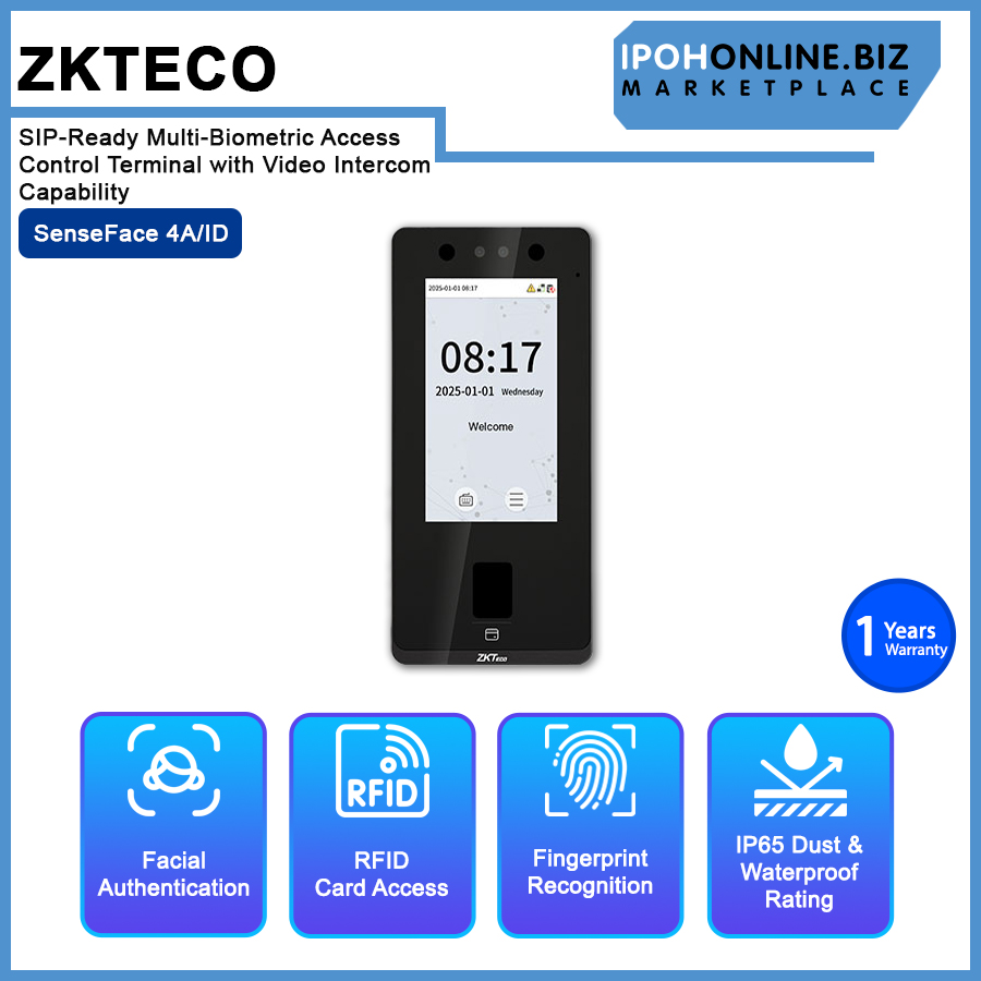 ZKTECO SENSEFACE 4A SIP-Ready Multi-Biometric Access Control Terminal ...